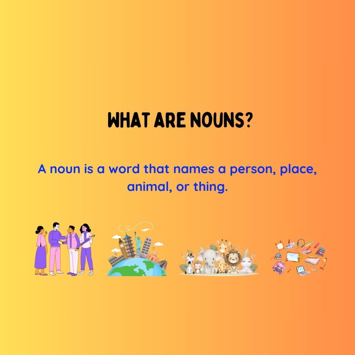 Parts of Speech Nouns Activity Pack Printable Grammar Worksheets for ...
