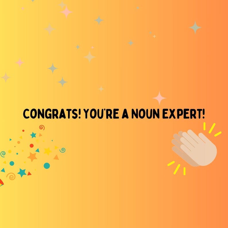 Parts of Speech Nouns Activity Pack Printable Grammar Worksheets for ...