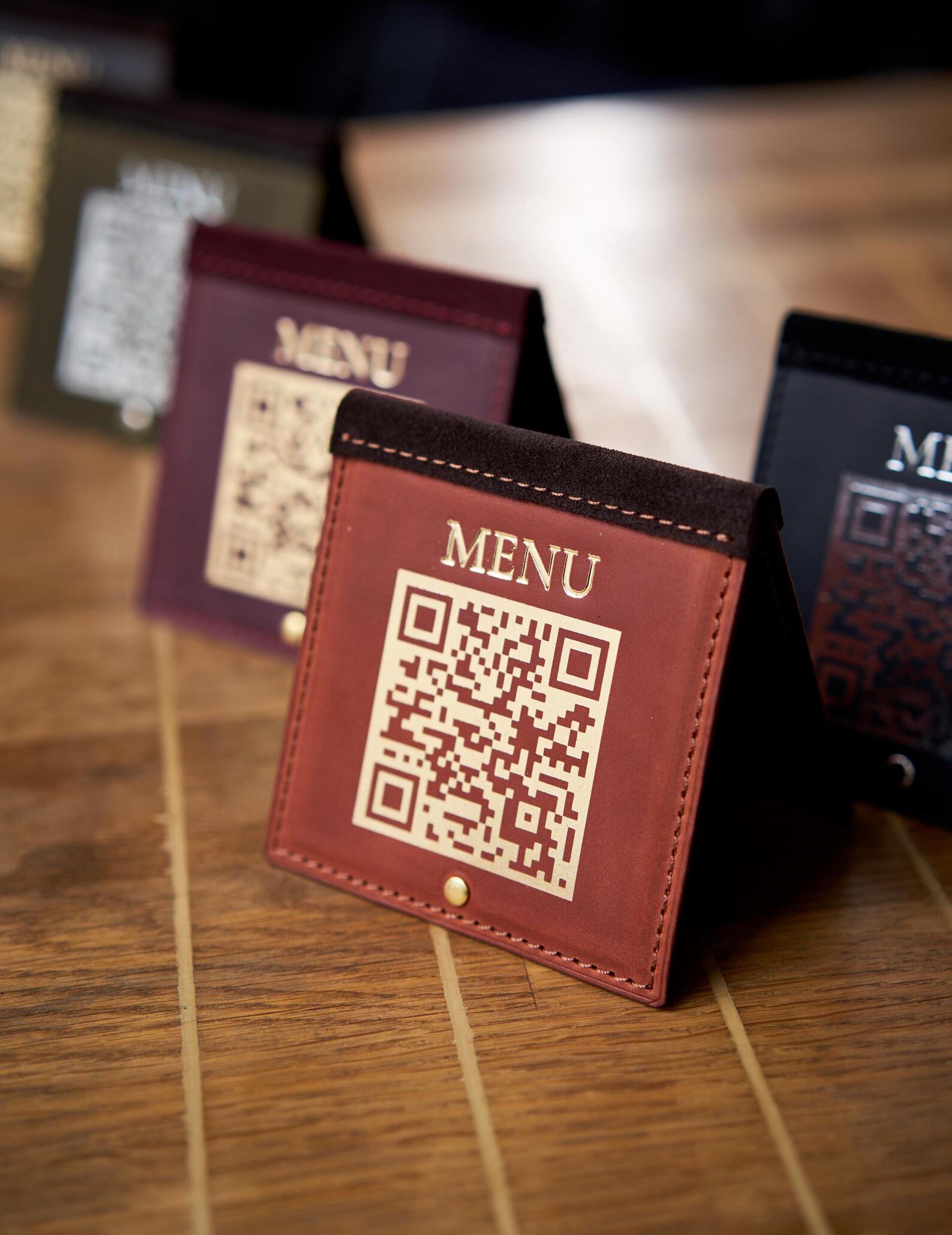 Handmade Leather QR Menu, Personalized Digital Restaurant Menu, Elegant ...