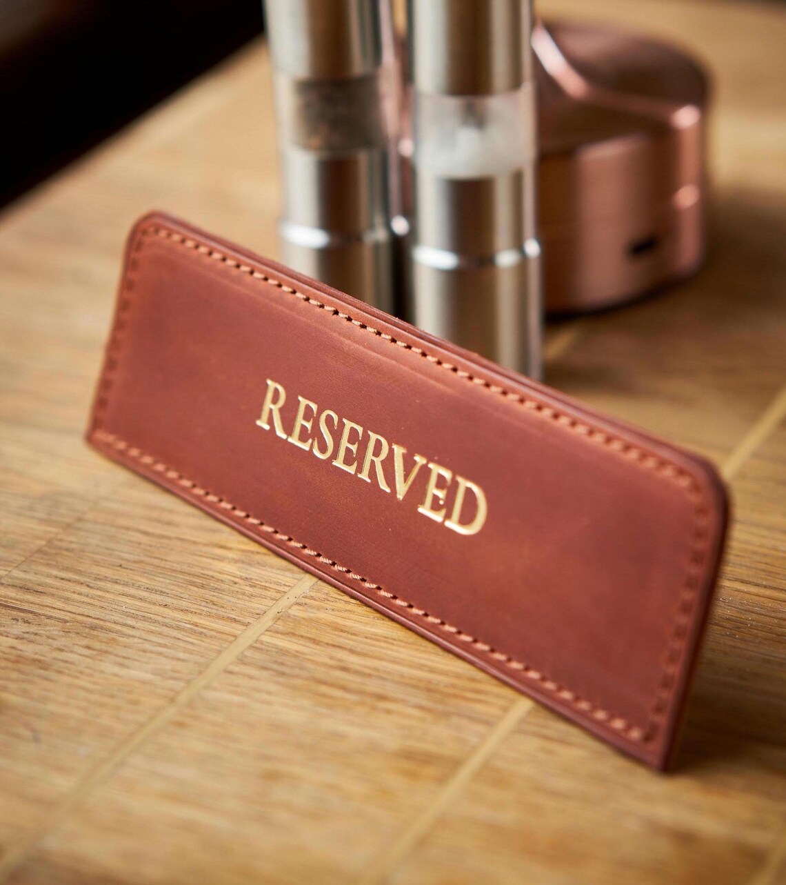 Handmade Leather Reserved Sign – Elegant Table Reservation Plaque for ...