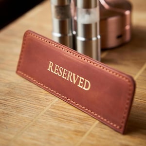 Handmade Leather Reserved Sign – Elegant Table Reservation Plaque for ...