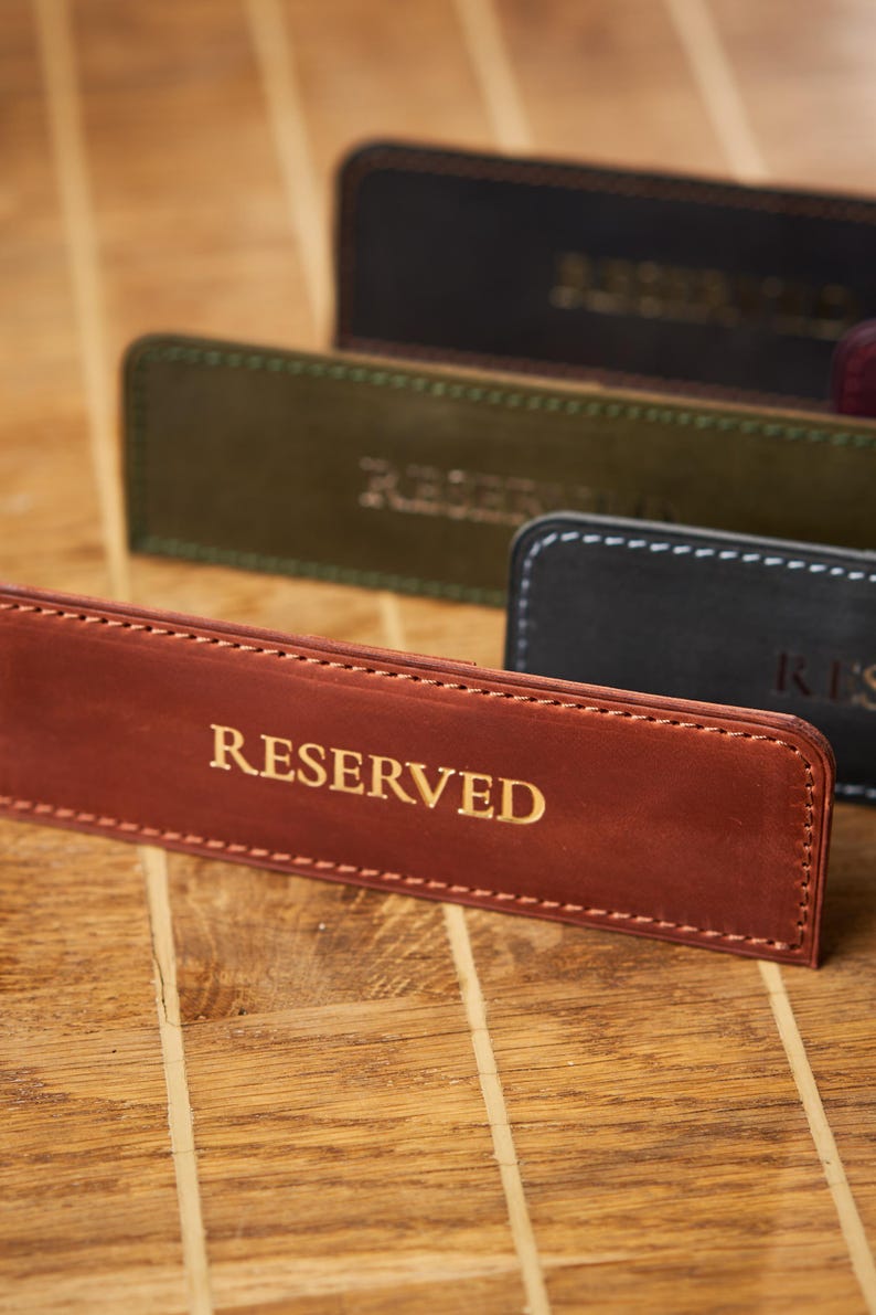 Handmade Leather Reserved Sign – Elegant Table Reservation Plaque for ...