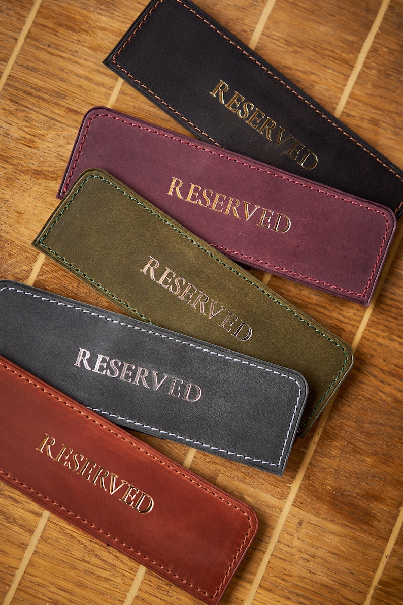 Handmade Leather Reserved Sign – Elegant Table Reservation Plaque for ...