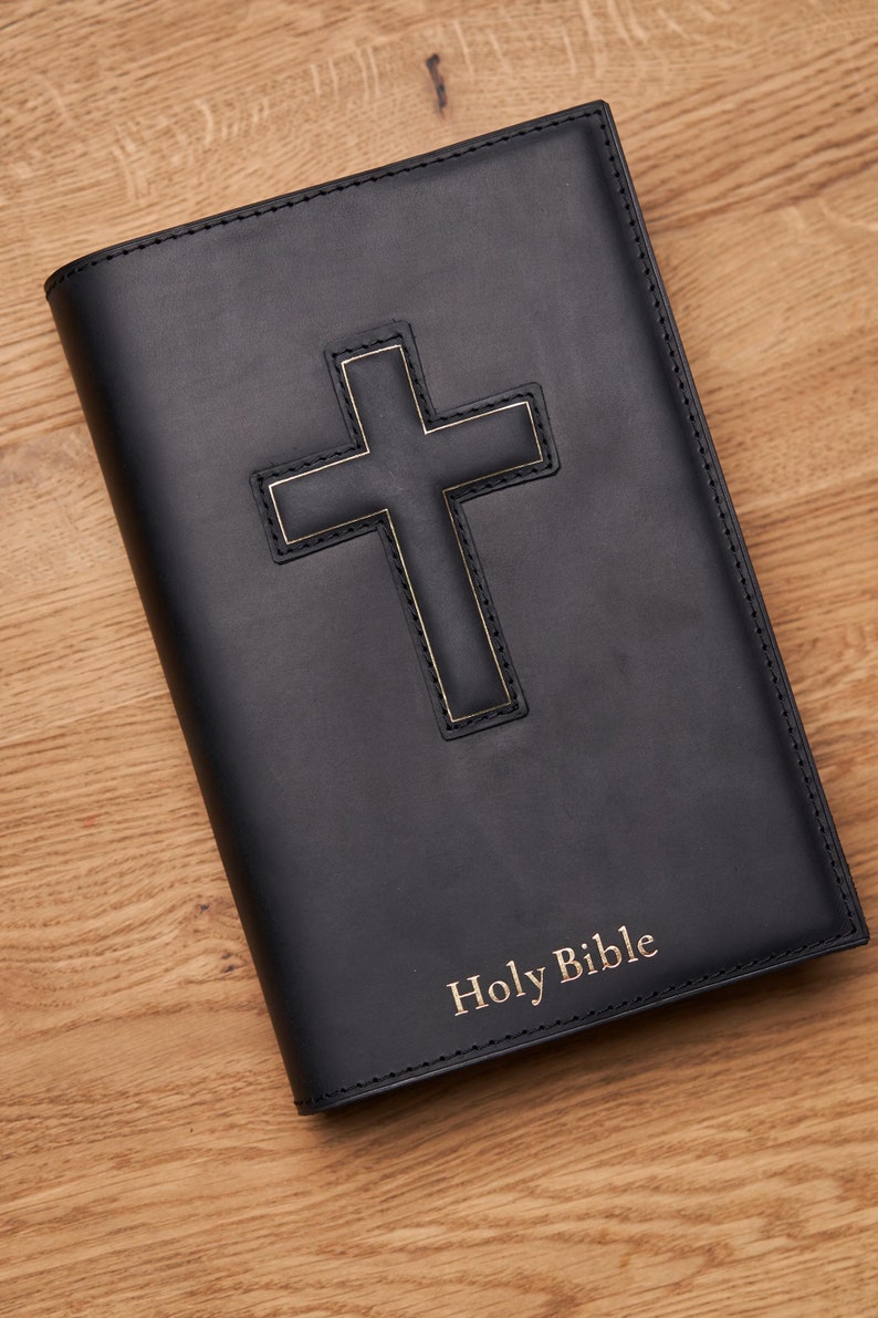 Custom Leather Bible Cover – Engraved Book Sleeve, Personalized Case ...