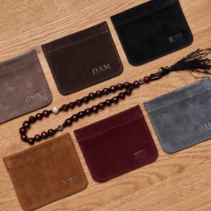 Personalized Leather Rosary Bag, Squeeze Coin Pouch for Church ...