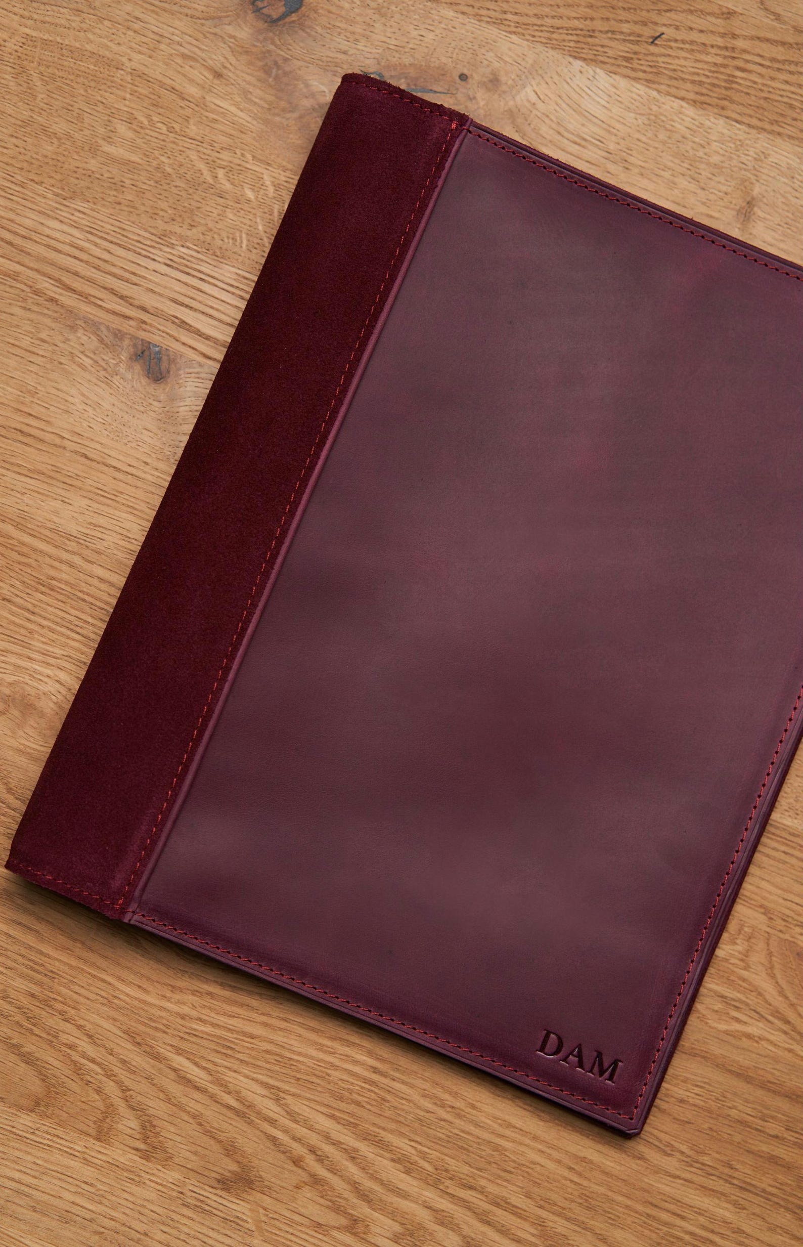 Leather Padfolio With Zipper, Custom Engraved Portfolio, Business ...