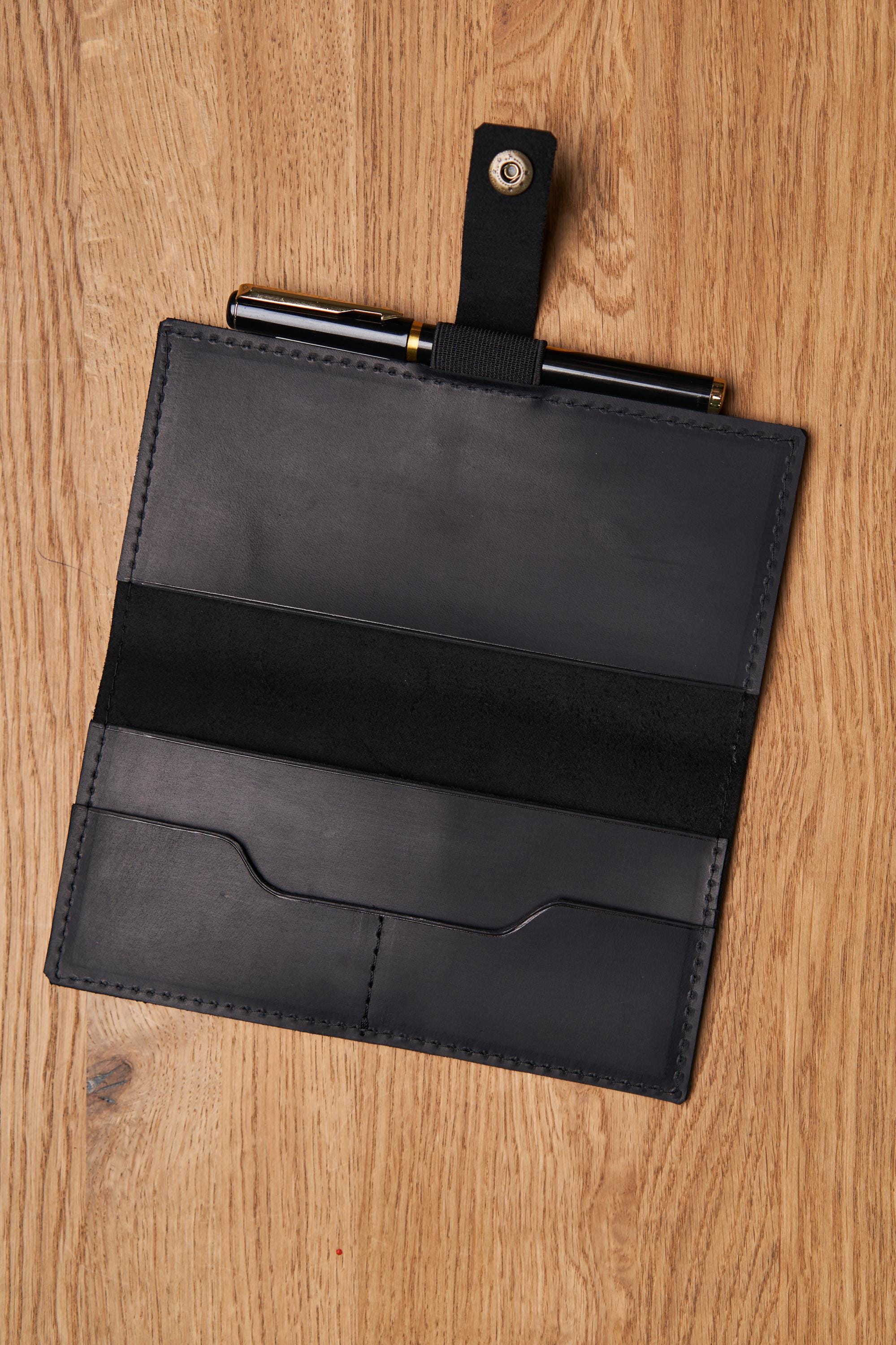 Handcrafted Leather Checkbook Cover – Handmade Slim Wallet, Engraved ...