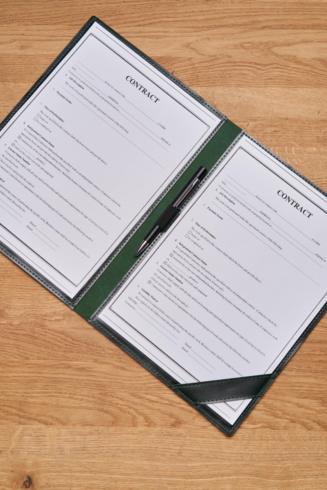 Leather Portfolio for Men Personalized Paper Organizer, Signature ...