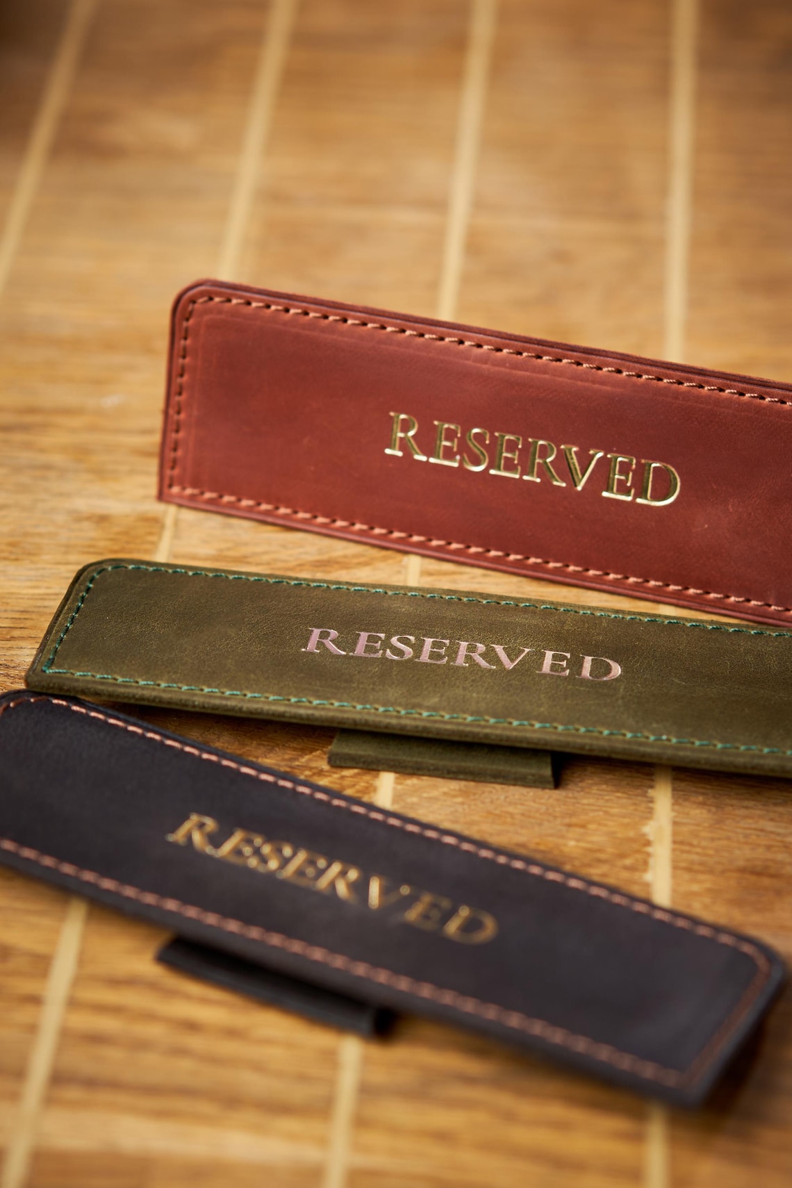 Handmade Leather Reserved Sign – Elegant Table Reservation Plaque for ...