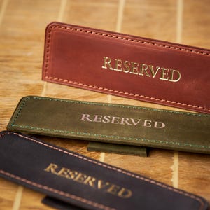 Handmade Leather Reserved Sign – Elegant Table Reservation Plaque for ...