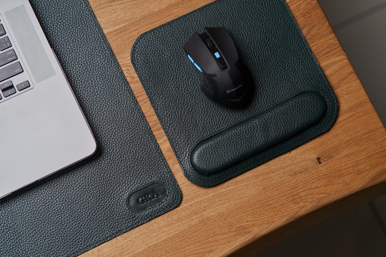 Custom Leather Mouse Pad – Personalized Monogram Desk Accessory ...
