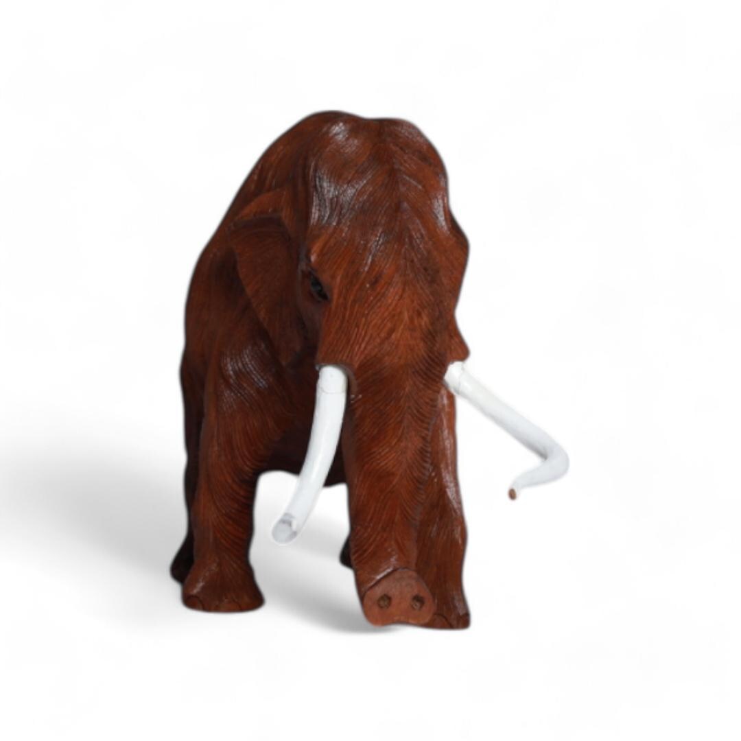Hand-carved Wooden Mammoth Sculpture - Etsy