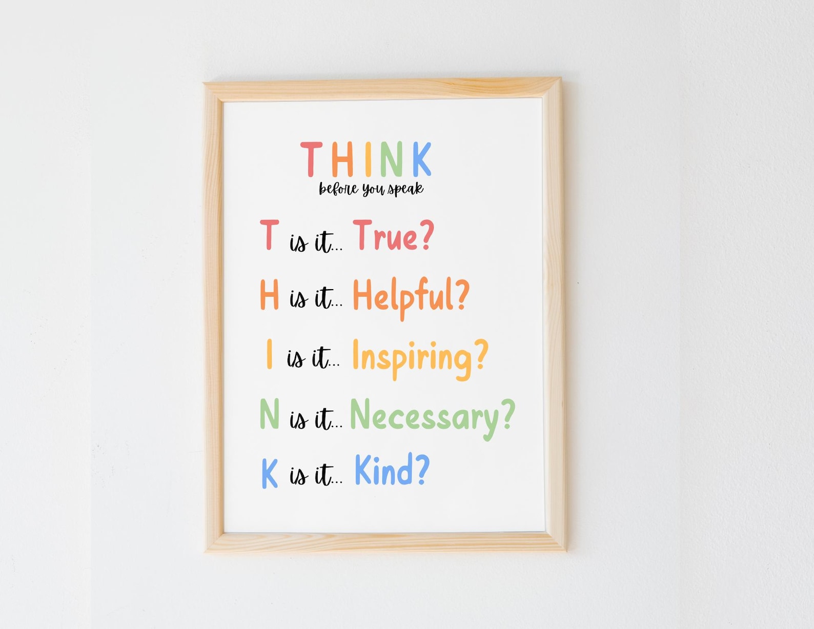 Think Before You Speak Poster, Classroom Poster, Mental Health ...