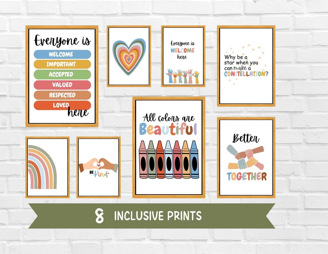 8 Inclusive Posters, Inclusion Prints Wall Art, Inclusive Classroom ...