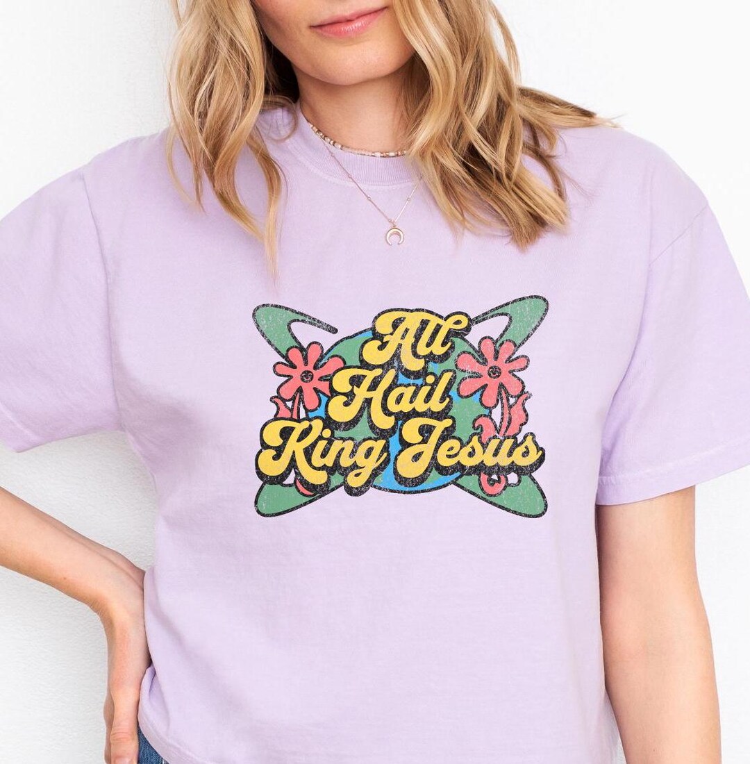 Christian Crop Top, All Hail King Jesus Shirt, Faith-based Boxy Tee ...