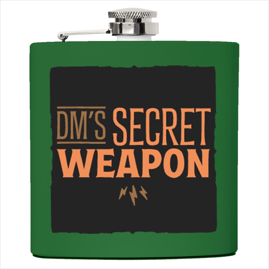 Dms Secret Weapon Flask | 6oz Drinking Flask for RPG DND Players ...