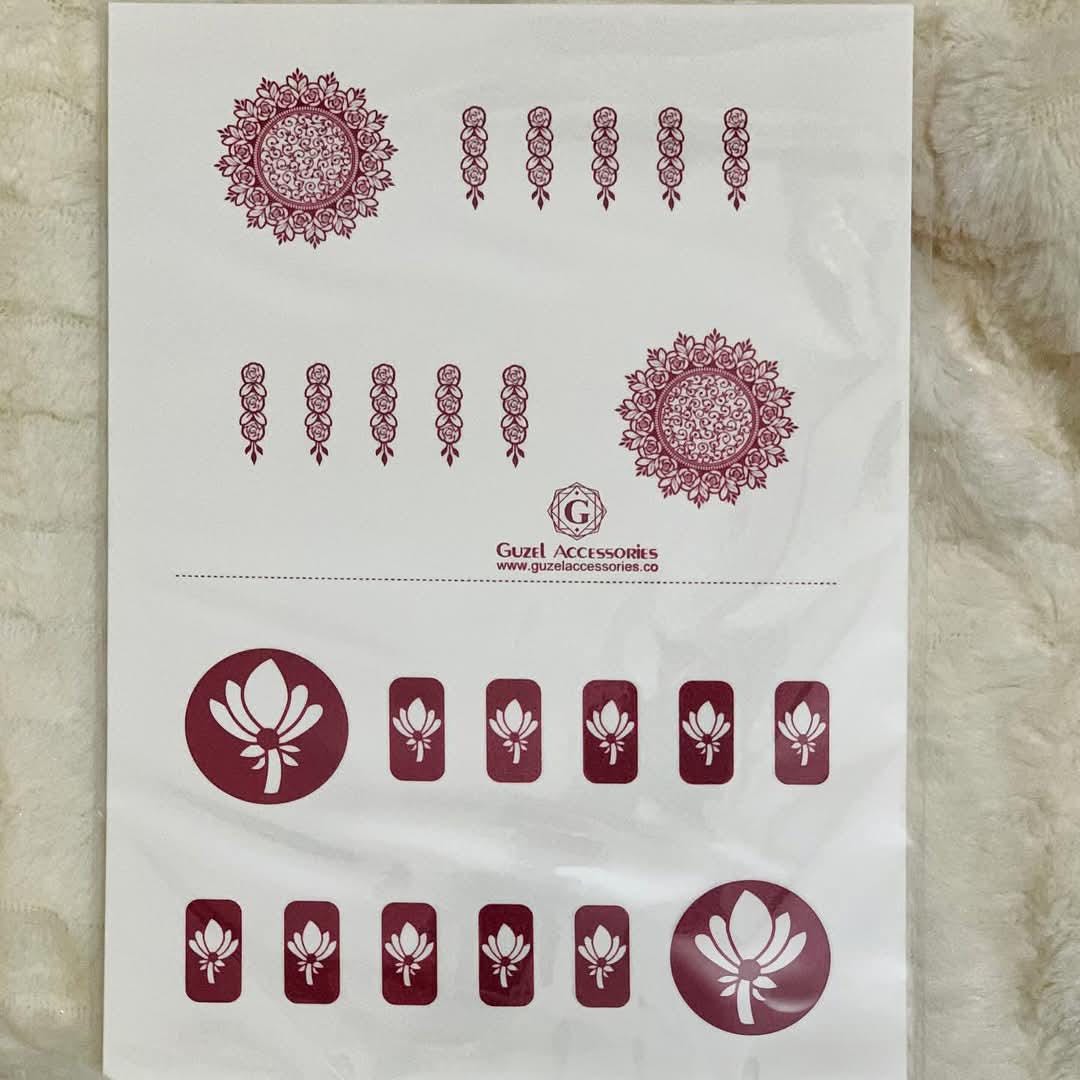 Mini-tulip-henna Tattoo Sticker, Temporary Henna/mehndi Tattoo, Wedding ...