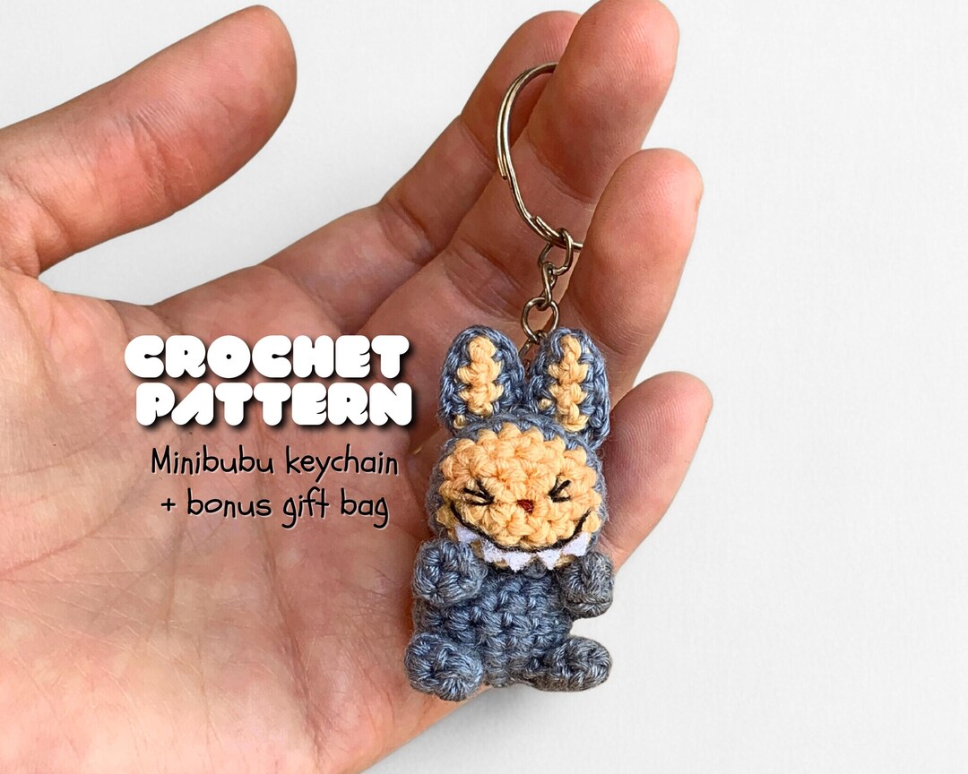 Mini Labubu Crochet Pattern, Crochet Labubu Keychain, Amigurumi Labubu ...