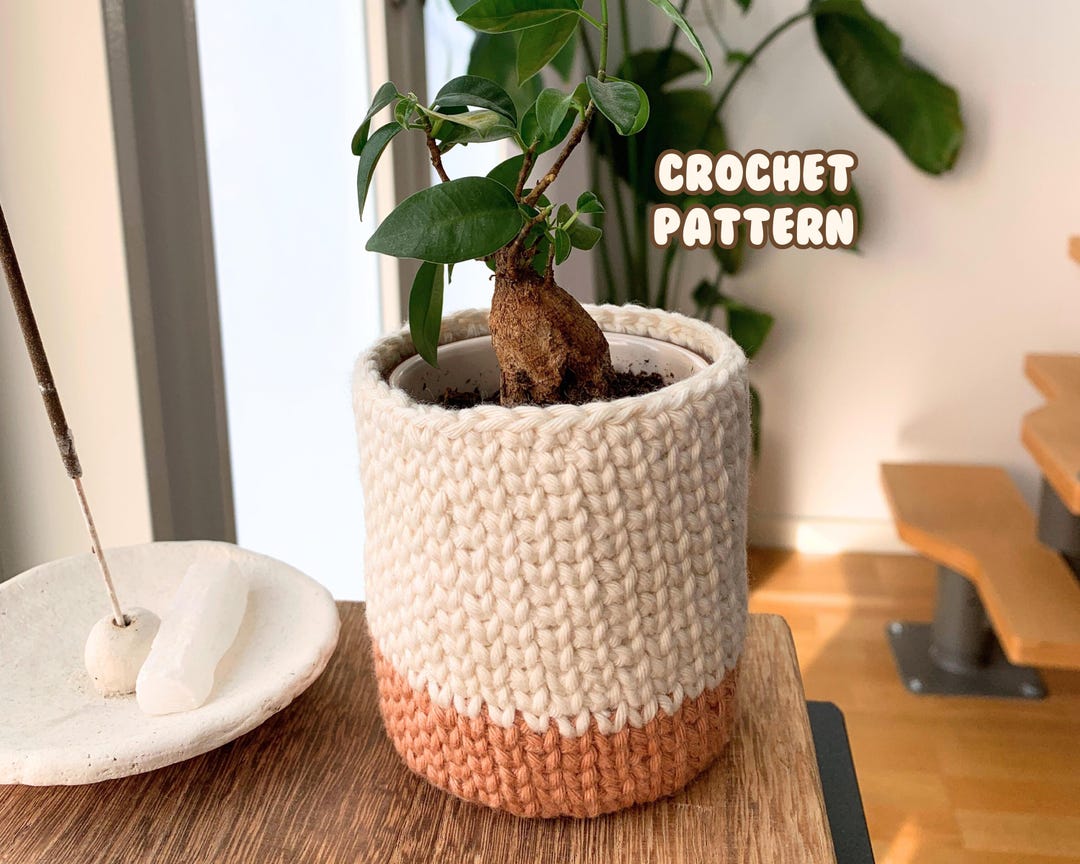 Crochet Pot Cover Pattern, Plant Holder Crochet, Easy Beginner Friendly ...