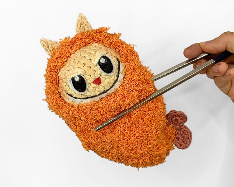 Crochet Labubu Pattern, Fried Shrimp Amigurumi Doll, Cute Labubu Plush - Etsy