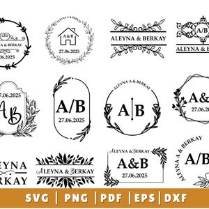 Family Name SVG, Cutting Board SVG, Wedding Monogram SVG, Personalized ...