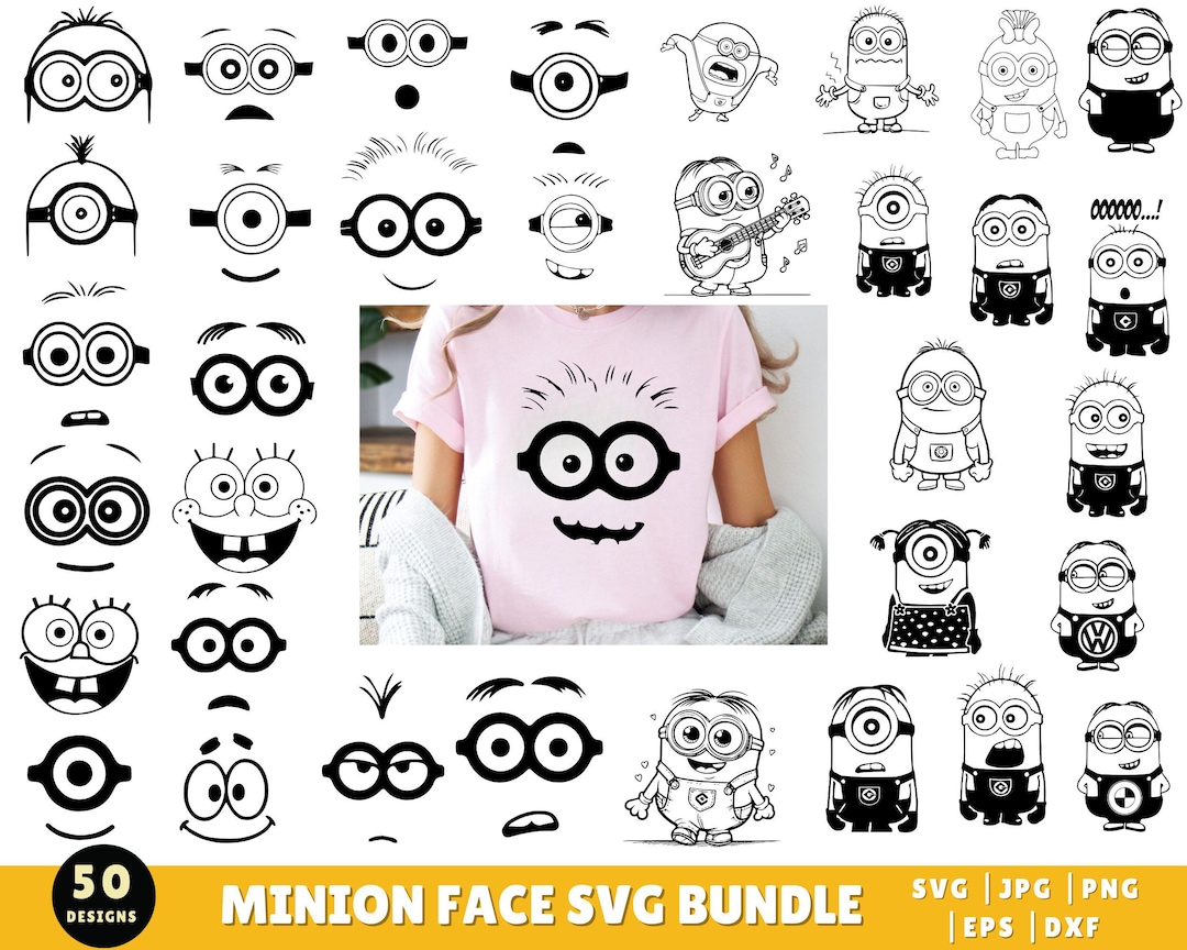 Minion Face SVG Bundle, Minions Face SVG, Minions Face Clipart, Minion ...
