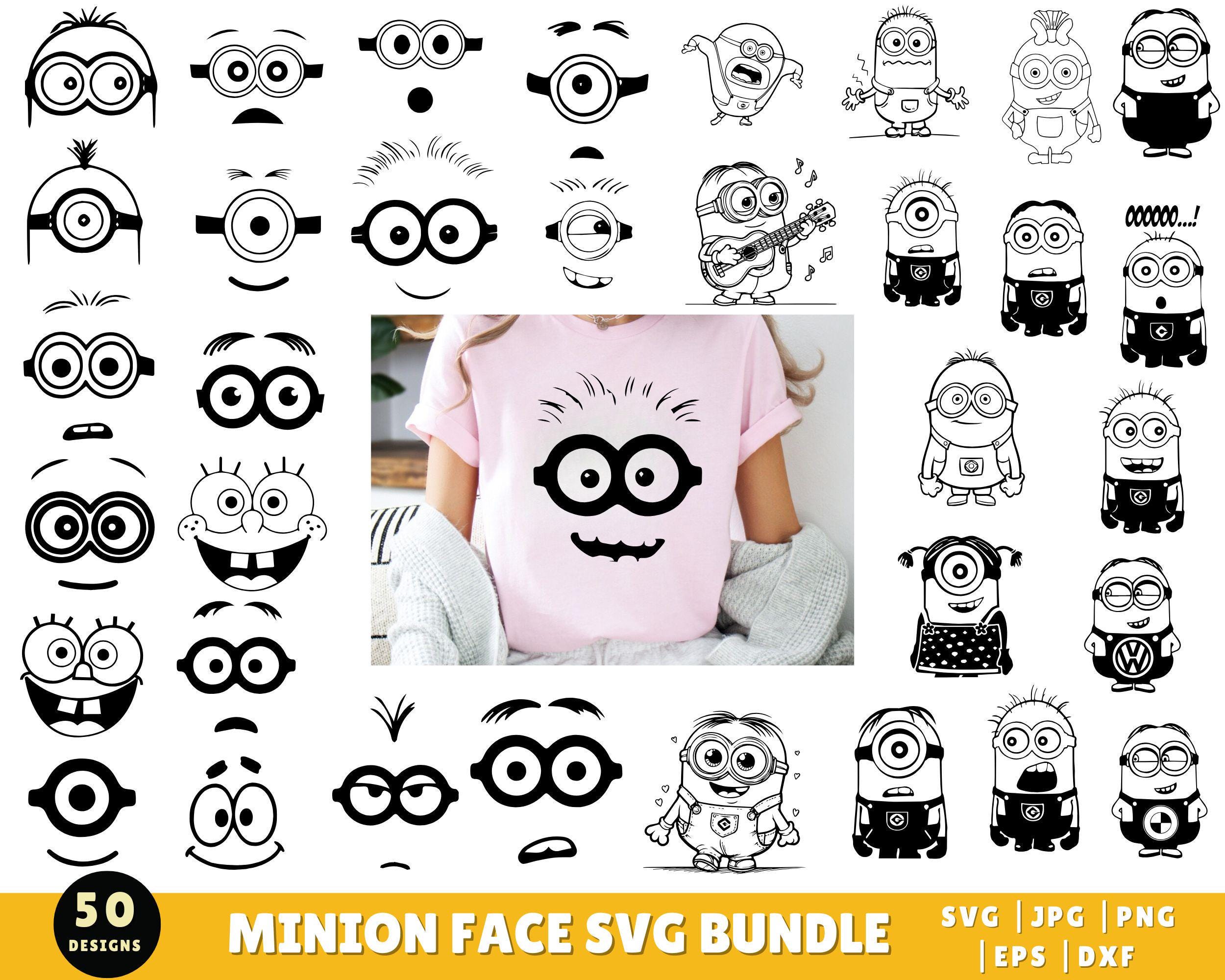 Minion Face SVG Bundle, Minions Face SVG, Minions Face Clipart, Minion ...