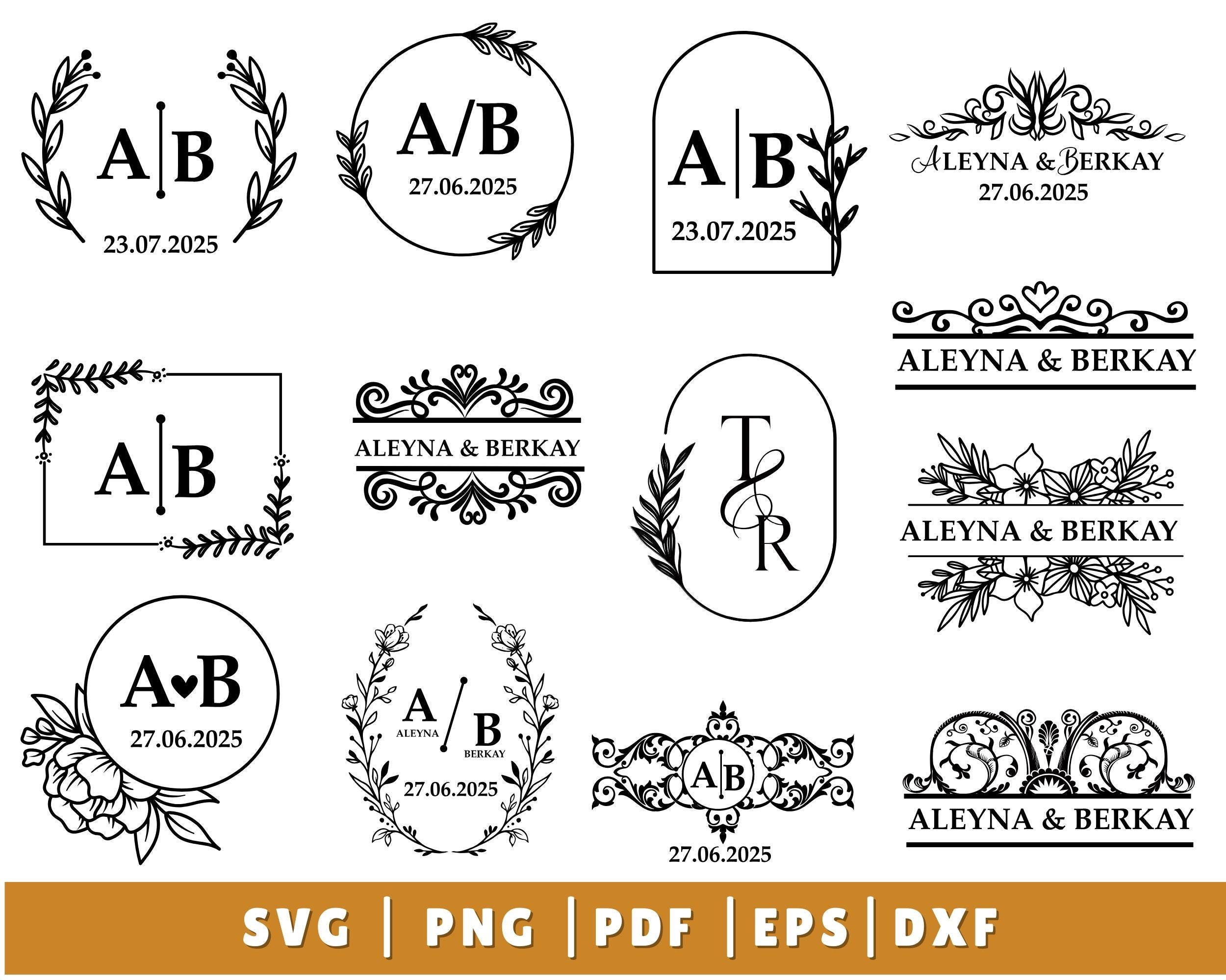 Family Name SVG, Cutting Board SVG, Wedding Monogram SVG, Personalized ...