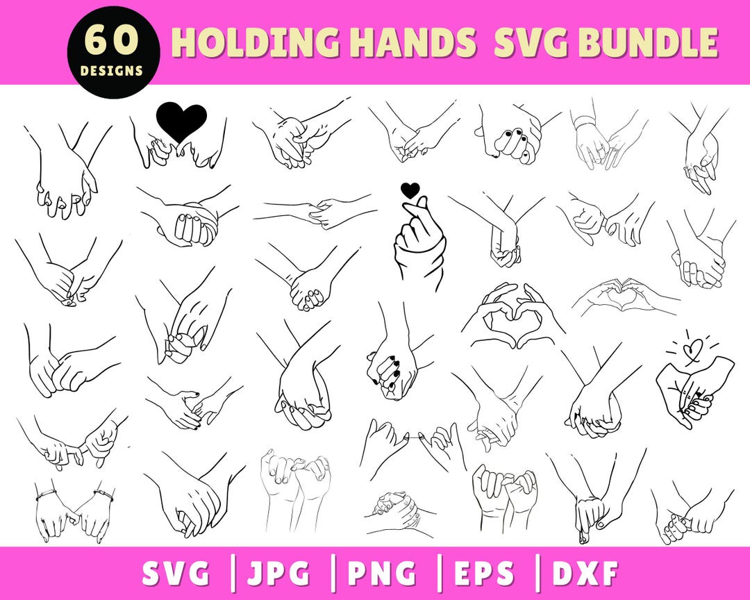 Holding Hands SVG Bundle, Holding Hands PNG Bundle, Holding Hands ...