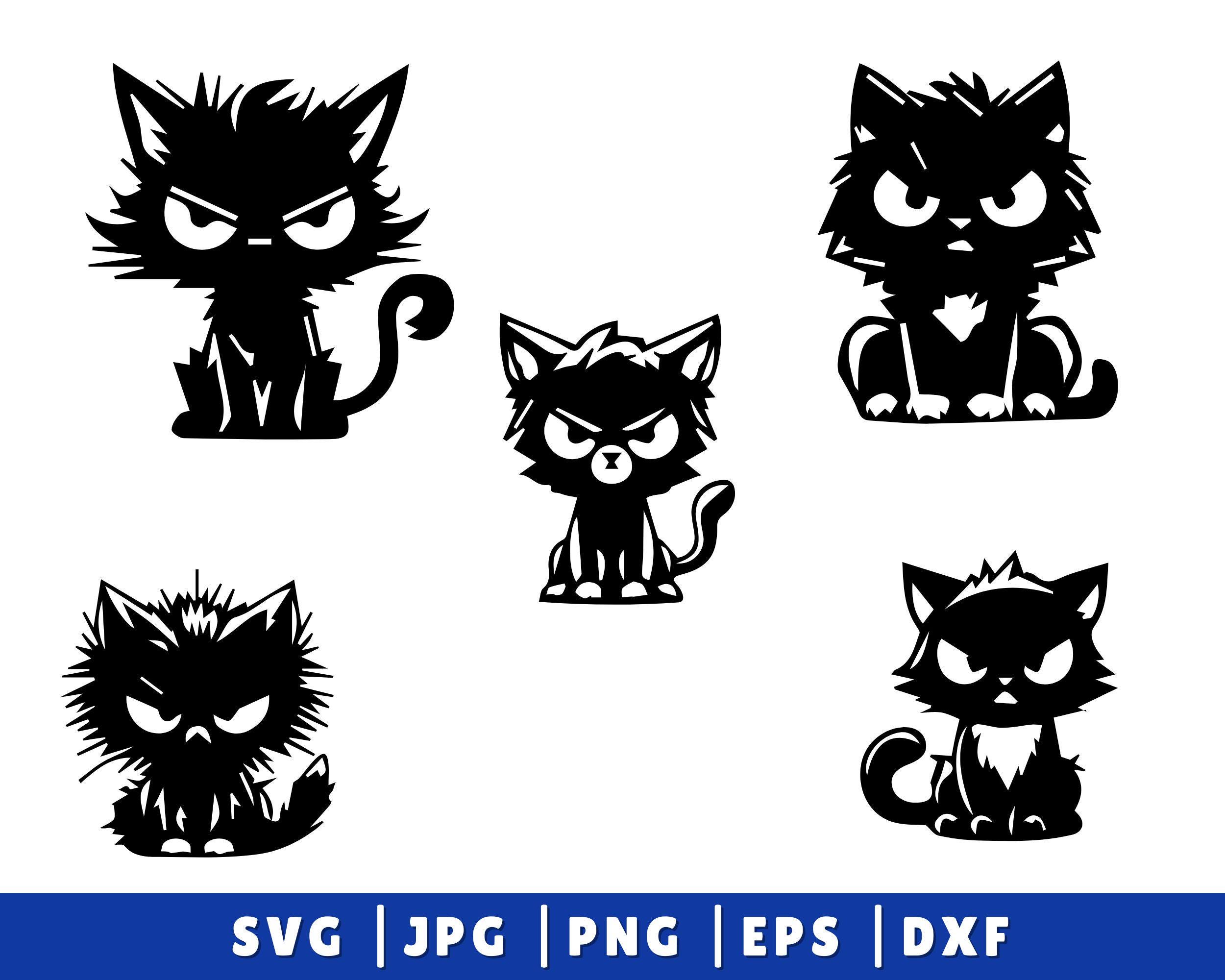 Cartoon Cat SVG Bundle, Moody Cat SVG, Angry Cats, Cats Svg, Kittens ...