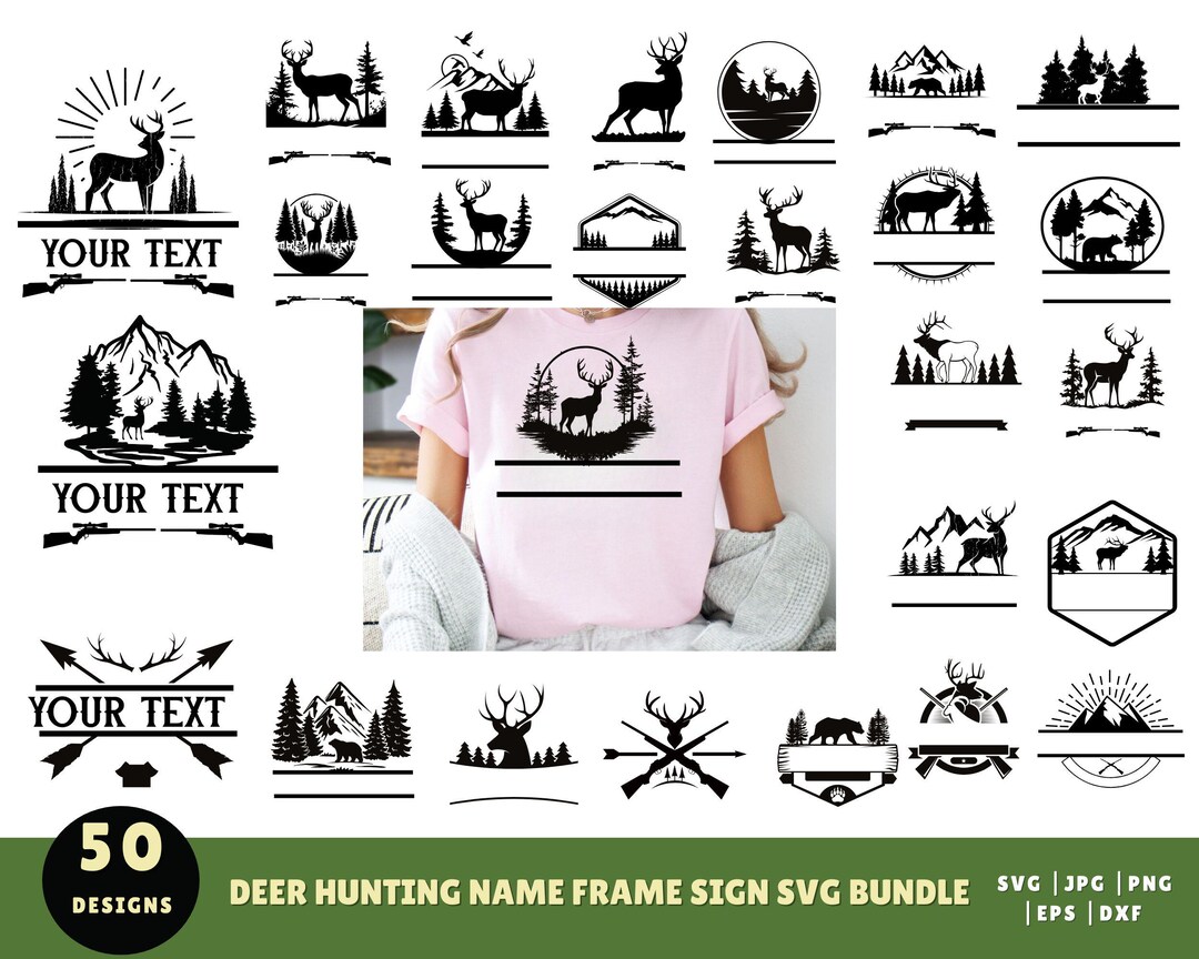 Deer Hunting Name Frame Sign SVG, Hunter Svg, Hunting SVG, Deer Svg ...