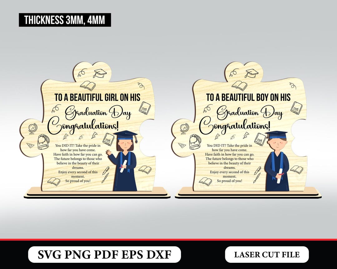 Graduation Girl and Boy Puzzle Sign Svg, Graduation Gift Svg, Class of ...