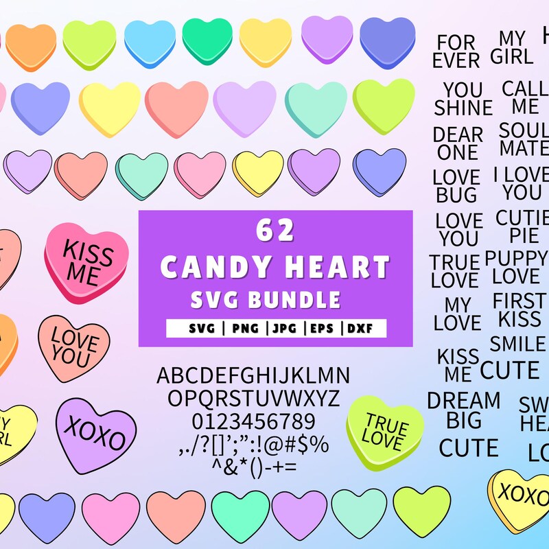 Candy Hearts - Etsy