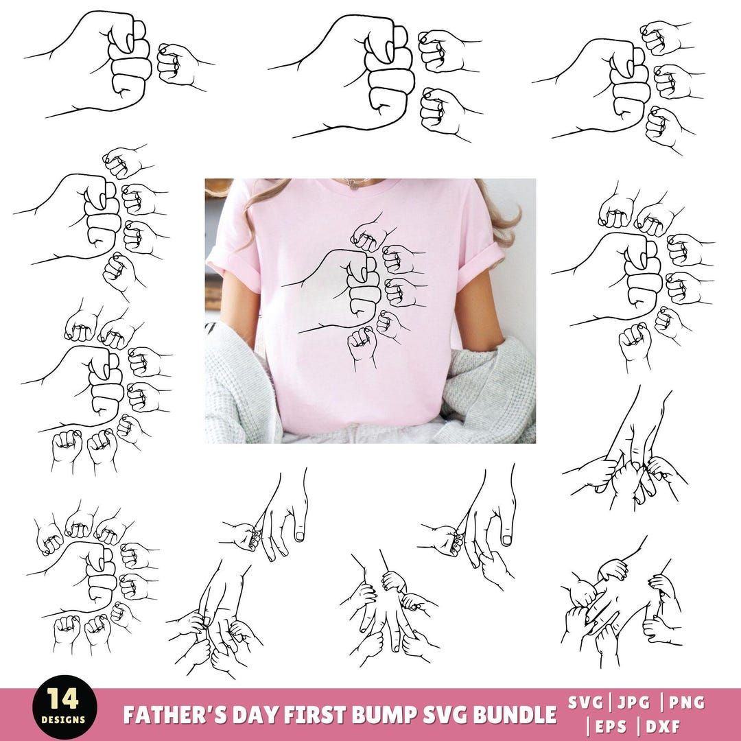 Father Day First Bump Svg Bundle, Boy Fist Bump, Mom Fist Bump Svg ...