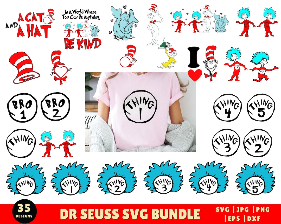Dr Seuss SVG Bundle, Dr Seuss Png, Miss Thing Svg, Dr Seuss Hat Clipart ...