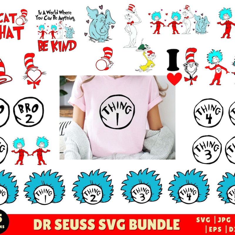 Thing 1 Thing 2 Faces - Etsy