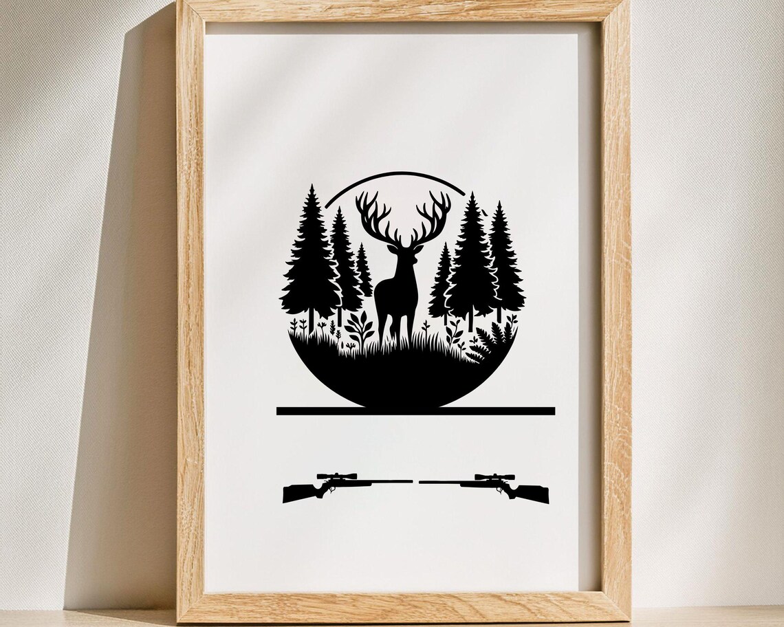 Deer Hunting Name Frame Sign SVG, Hunter Svg, Hunting SVG, Deer Svg ...