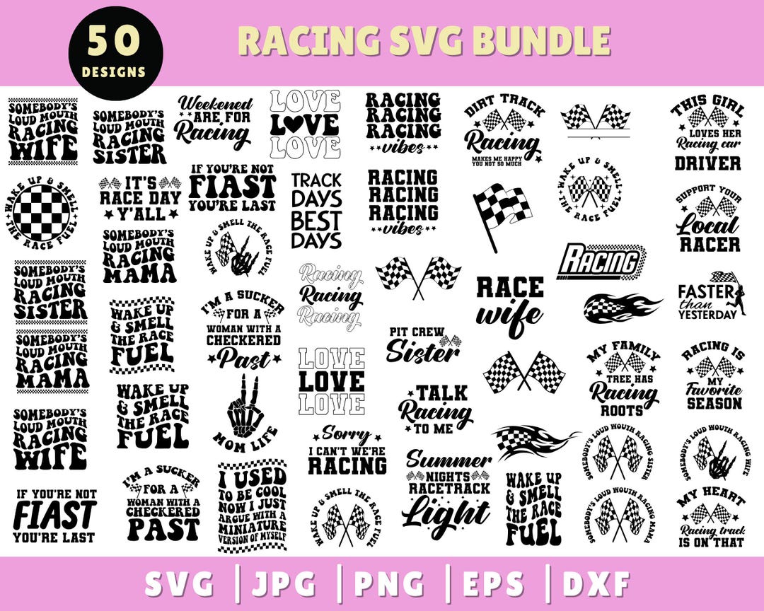 Racing SVG Bundle, Racing Quote Svg, Racing T-shirt Design, Car Racing ...