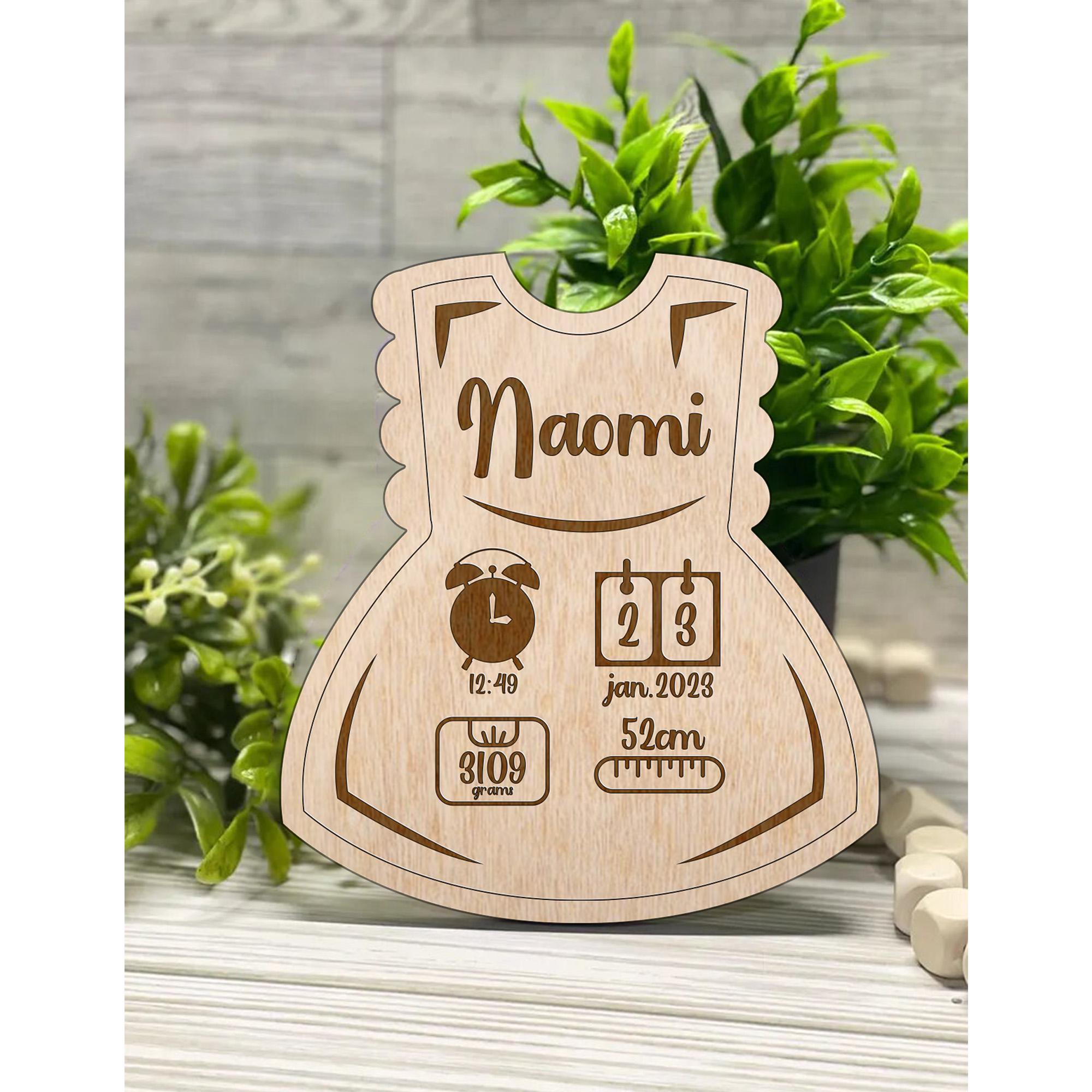 Customized Baby Birth Announcement Stats SVG Laser Cut File, Baby ...