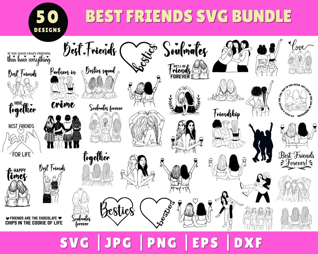 Best Friend SVG Bundle, Friend Svg Bundle, Friendship Svg, Friends ...