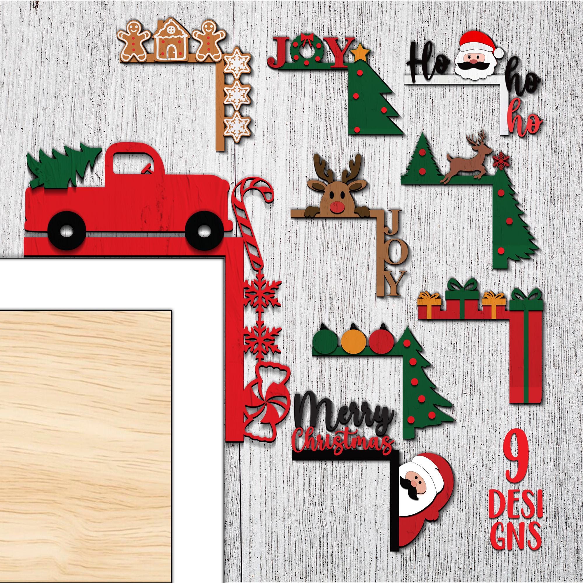 Christmas Door Corner Laser Cut Bundle, Christmas Door Hanger Design ...