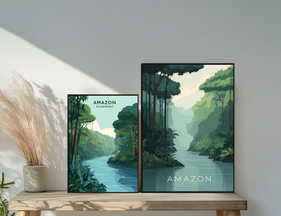 Amazon Rainforest Poster Jungle Art Brazil Print Travel Wall Decor ...