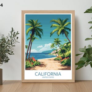 California USA Travel Poster - Unique Wall Inspired Iconic Destinations ...