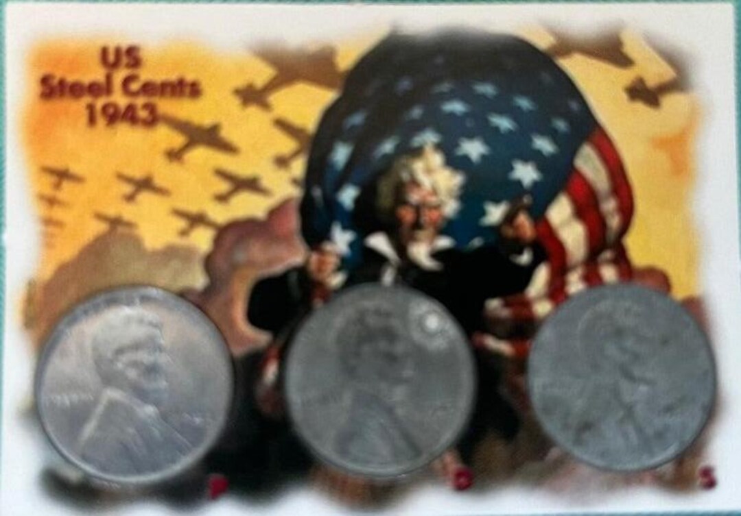 1943 Steel Penny Collection | WWII Lincoln Wheat Cents PDS | Magnetic ...