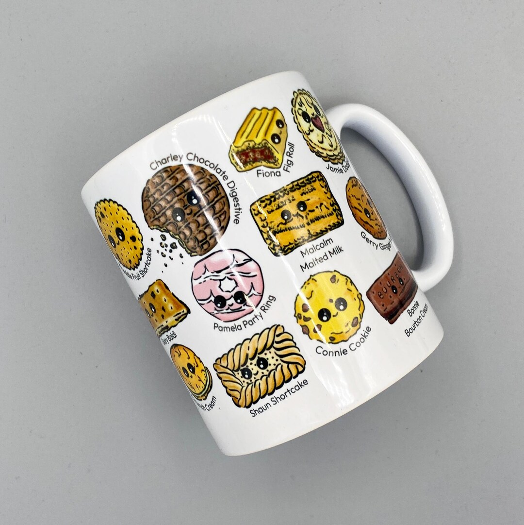 Biscuit Mug: Illustrated Tea Mug for Cookie Lovers - Etsy