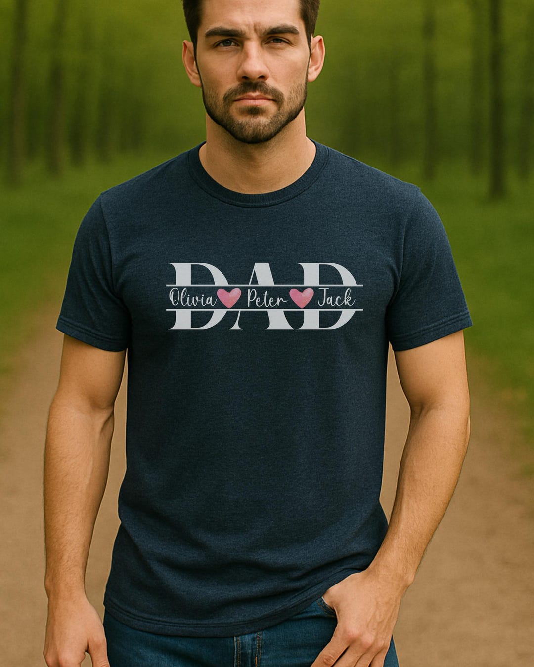 Personalized Dad Shirt: Custom Kids Names, Father's Day Gift - Etsy