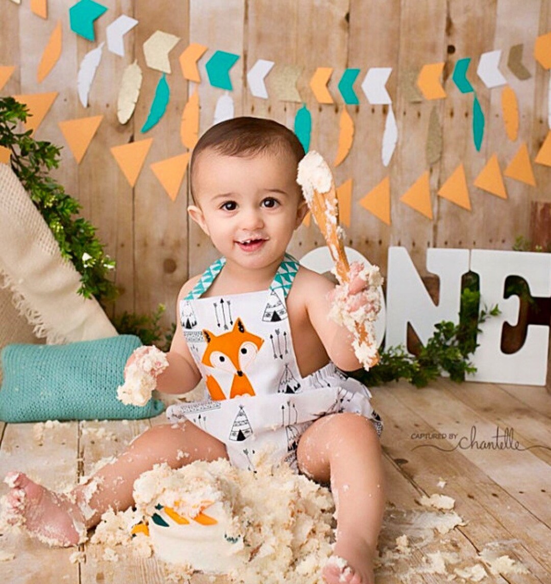 Wild & One Tribal Pow Wow Aztec Tee Pee Fox First Birthday Sunsuit - Etsy