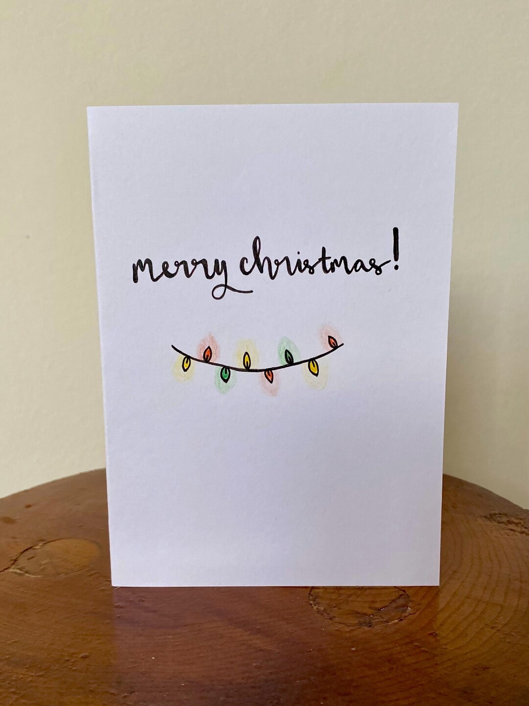 Hand-drawn Merry Christmas Card Greeting Card Christmas Lights Drawing ...