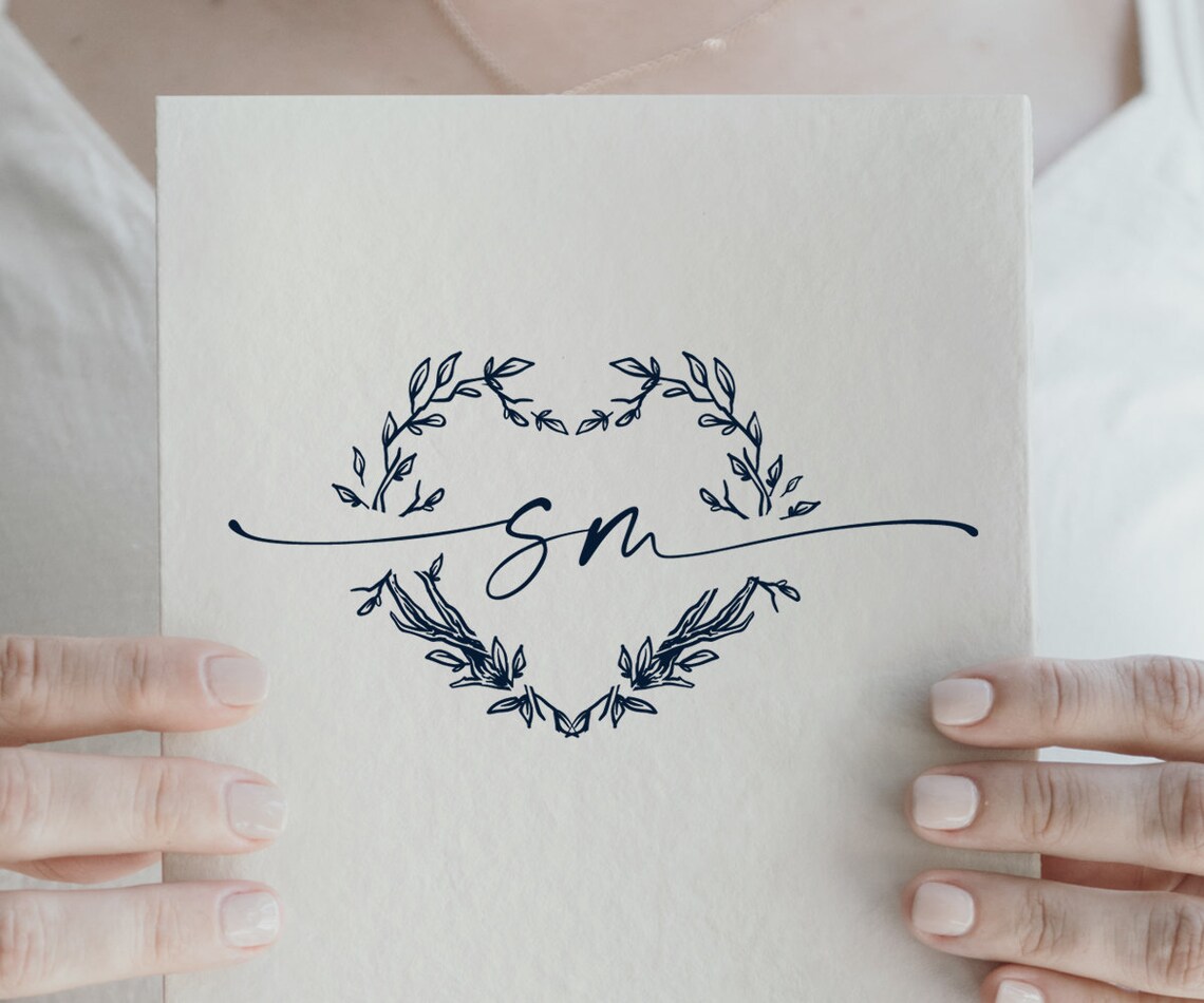Custom Wedding Stamp Wedding Initials Stamp Wedding Heart Stamp Custom ...