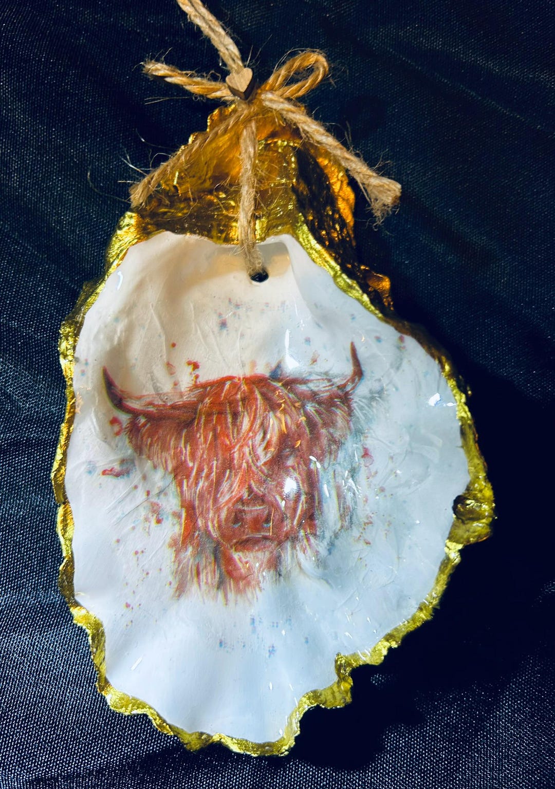 Highland Cow Cornish Oyster Shell Wall Hang/rustic Home Décor - Etsy